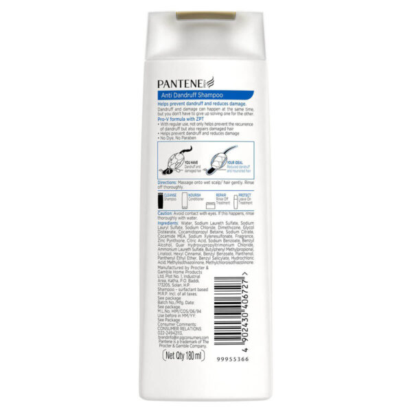 Pantene Anti Dandruff Shampoo - 180 ml - Online shopping in Nepal ...