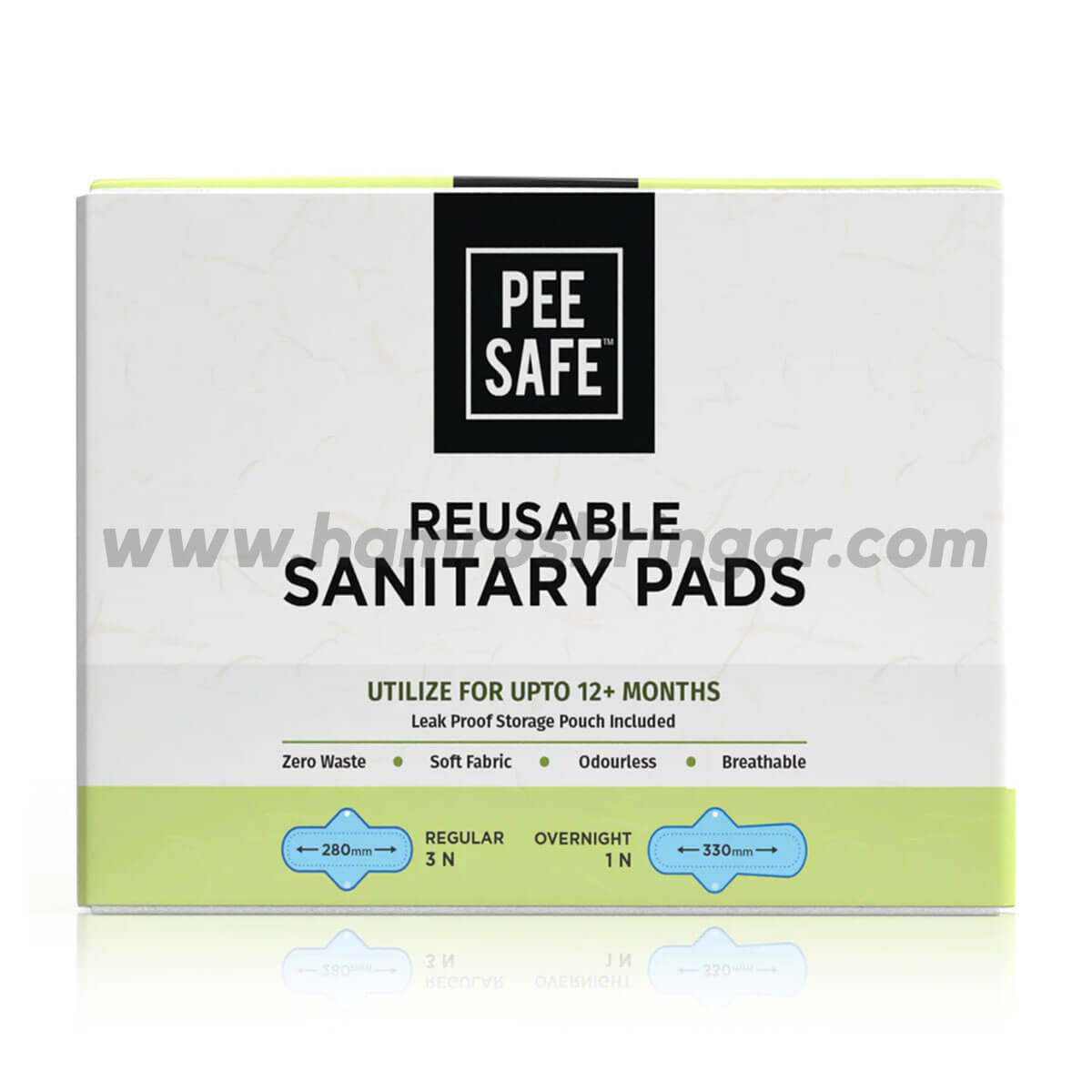 Pee Safe Reusable Sanitary Pads (Three Regular & One Overnight) - Pack ...