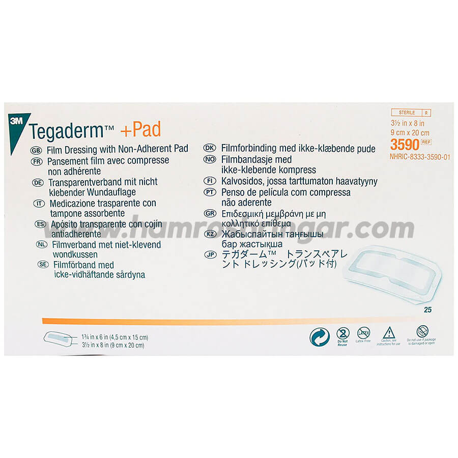 3M™ Tegaderm™ + Pad Transparent Dressing with Absorbent Pad 3590 ...