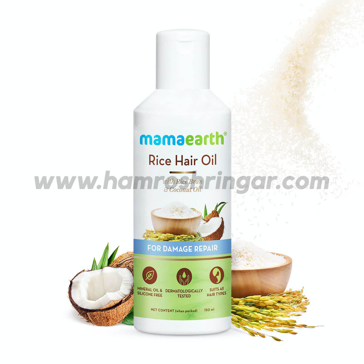 Mamaearth | Rice Hair Oil with Rice Bran & Coconut Oil for Damage ...