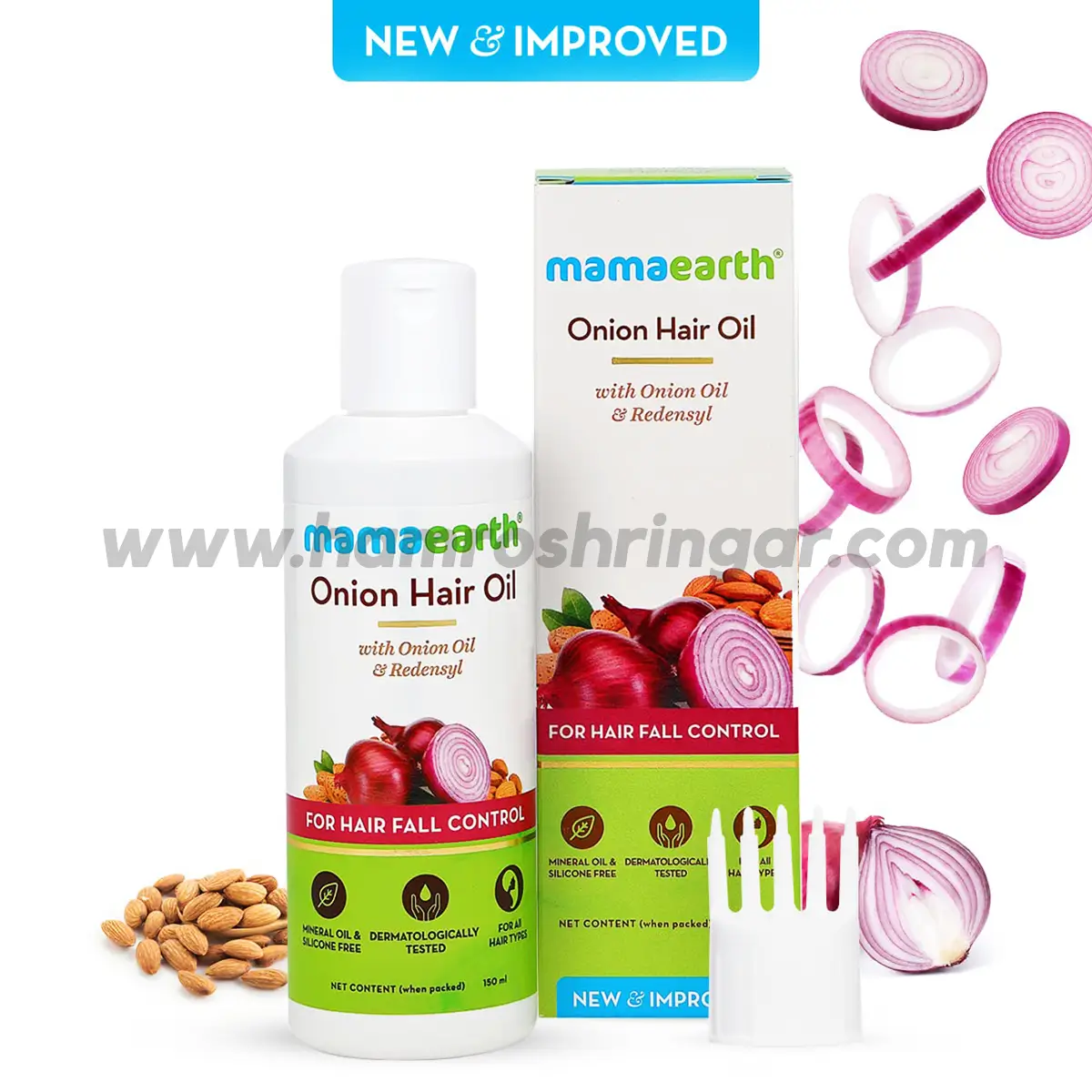 Mamaearth | Onion Hair Oil for Hair Regrowth & Hair Fall Control with Redensyl - 150 ml - Online ...